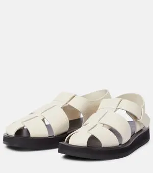 THE ROW Fisherman Leather Sandals - White