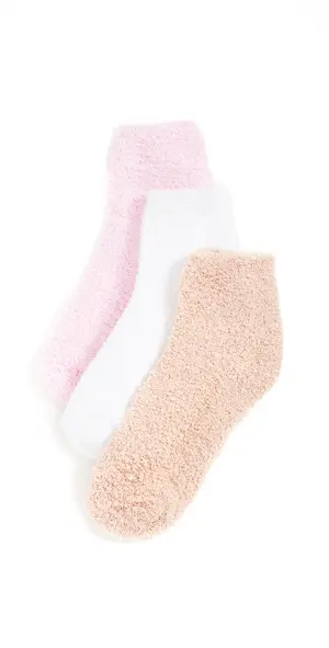 STEMS Stems 3-Pack Chenille Ankle Socks Ivory/blush/dusty