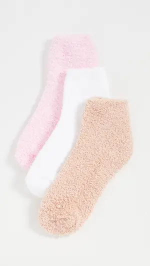 STEMS 3-pack Chenille Ankle Socks - Ivory/blush/dusty