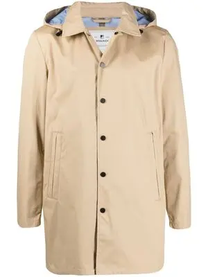 Woolrich Press Stud Fastening Hooded Coat - Neutrals