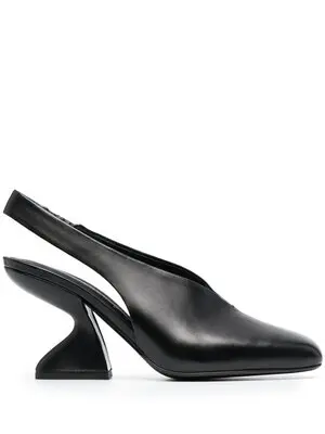 FERRAGAMO F-heel Slingback Pumps - Black