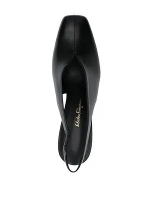 FERRAGAMO F-heel Slingback Pumps - Black