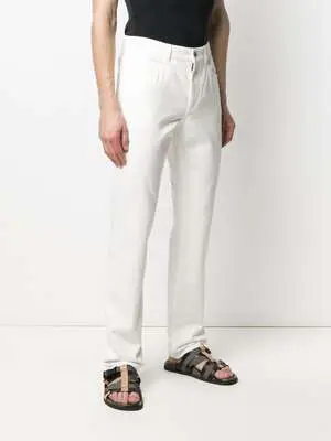 FERRAGAMO Straight-leg Jeans With Logo Patch - White