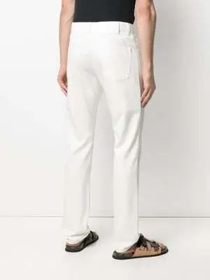 FERRAGAMO Straight-leg Jeans With Logo Patch - White