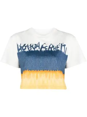 Alberta Ferretti Tie-dye Print Cotton T-shirt - Blue