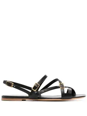 TOD'S Crossover Buckled Sandals - Black