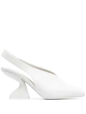 FERRAGAMO F-heel Slingback Pumps - White