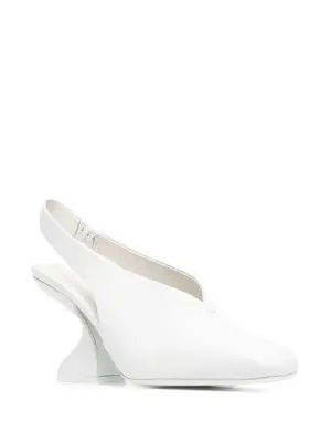 FERRAGAMO F-heel Slingback Pumps - White