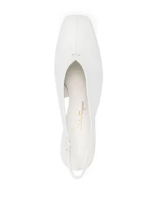 FERRAGAMO F-heel Slingback Pumps - White