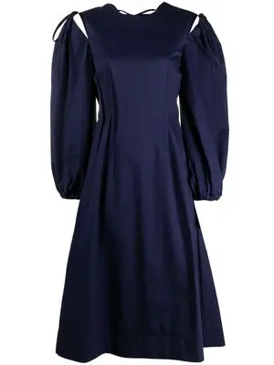 MSGM Long-sleeve A-line Dress - Blue