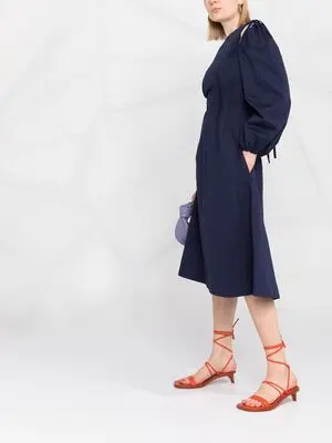 MSGM Long-sleeve A-line Dress - Blue