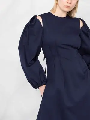 MSGM Long-sleeve A-line Dress - Blue