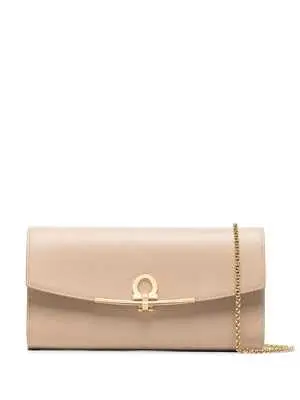 FERRAGAMO Gancini Chain-link Clutch Neutrals