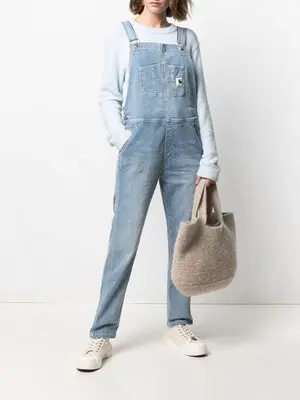 Carhartt Work In Progress Stonewashed Denim Dungarees