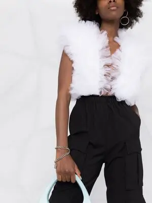 Alchemy Fashions X Lia Aram Ruffled Bodysuit - White