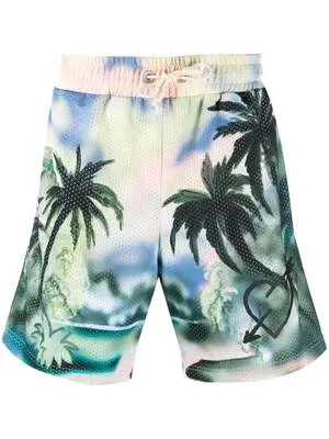 Palm Angels Paradise Mesh Track Shorts - Blue