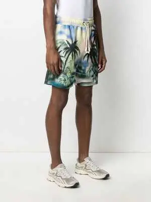 Palm Angels Paradise Mesh Track Shorts - Blue
