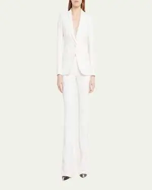 Alexander McQueen Leaf Crepe Suiting Pants