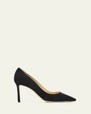 JIMMY CHOO Romy 85mm Suede Pumps - Black
