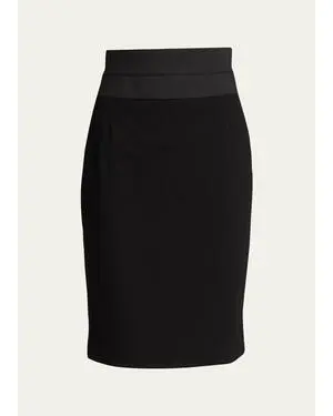 Akris High-waist Pencil Skirt - Black