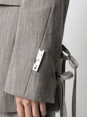 Off-White Rear Logo Print Fitted Blazer