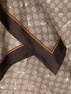 Gucci Gg Horsebit-print Silk Scarf