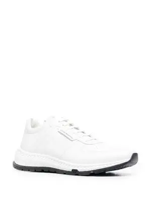 Emporio Armani Leather-panel Lace-up Sneakers