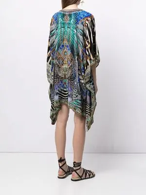 Camilla Animal Army-print Kaftan Dress