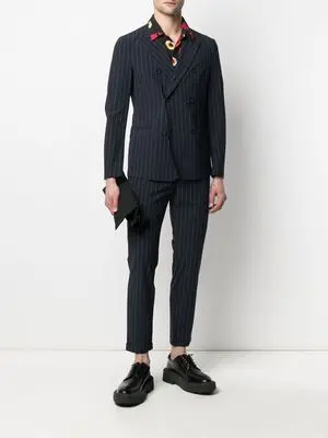 HYDROGEN Pinstripe Double-breasted Blazer