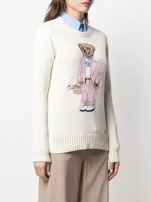 Ralph Lauren Picnic Poo Bear Intarsia-knit Jumper