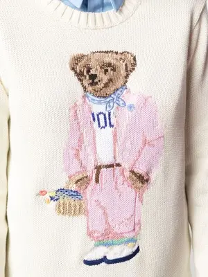 Ralph Lauren Picnic Poo Bear Intarsia-knit Jumper