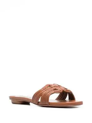 AQUAZZURA Noah Woven Slides