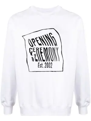 Opening Ceremony Cotton Jersey Fleece Sweatshirt - White