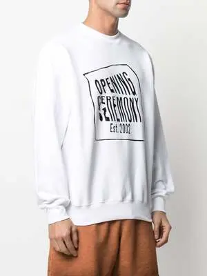 Opening Ceremony Cotton Jersey Fleece Sweatshirt - White