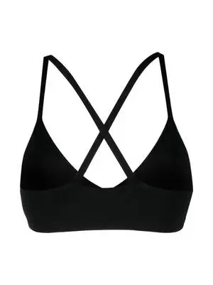 MSGM Ribbed Knit Logo-hem Bra