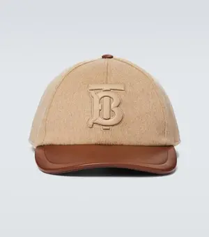Burberry Monogrammed Cashmere Baseball Cap