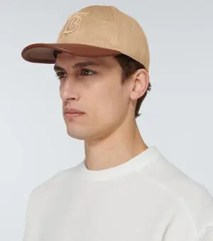 Burberry Monogrammed Cashmere Baseball Cap