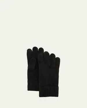 Bergdorf Goodman Bergdorf Goodman Cashmere Touchscreen Gloves Black