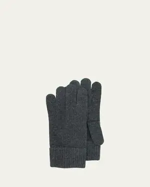Bergdorf Goodman Cashmere Touchscreen Gloves - Dkgray