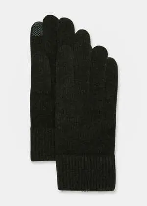 Bergdorf Goodman Bergdorf Goodman Cashmere Touchscreen Gloves Green Menagerie