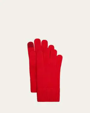 Bergdorf Goodman Bergdorf Goodman Cashmere Touchscreen Gloves Red