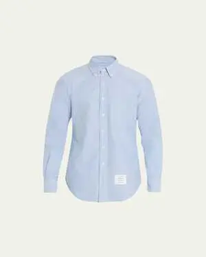 Thom Browne Classic Sport Shirt W/ Stripes - Light Blue