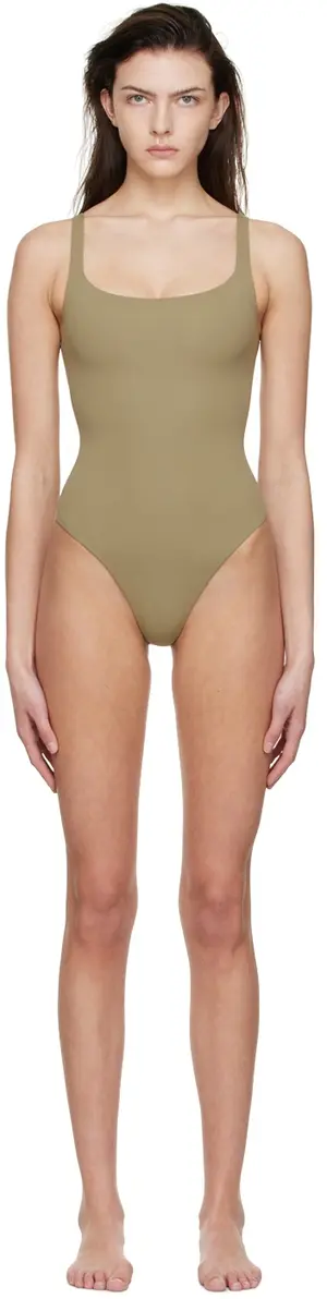 SKIMS SKIMS Fits Everybody Square Neck Bodysuit - Khaki