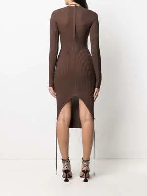 ANDREĀDAMO Cut-out Fitted Knitted Dress