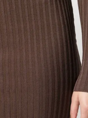 ANDREĀDAMO Cut-out Fitted Knitted Dress