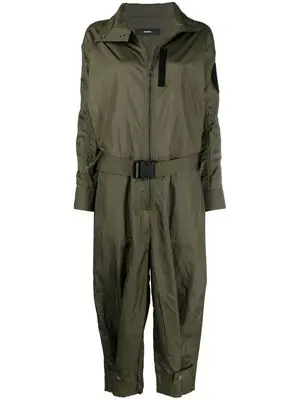 DIESEL® Military Long-sleeved Zip-up Jumpsuit - Green