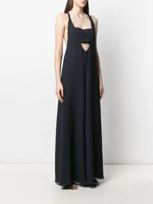AMBUSH Black Virgin Wool-blend Racerback Wide-leg Jumpsuit