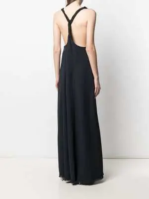 AMBUSH Black Virgin Wool-blend Racerback Wide-leg Jumpsuit