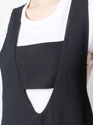 AMBUSH Black Virgin Wool-blend Racerback Wide-leg Jumpsuit