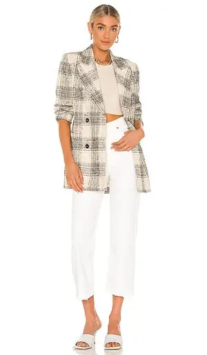 LEVI'S Ribcage Straight Ankle Jeans In White - Cloud Over